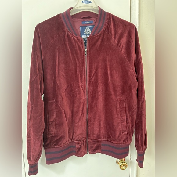 American Rag | Jackets & Coats | American Rag Red Mens Velvet Varsity ...